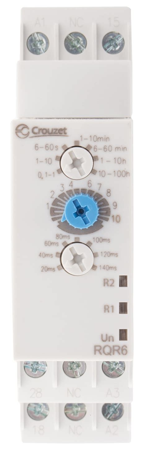 88866176 Crouzet Crouzet DIN Rail Mount Timer Relay 230 240V Ac 2 Contact 0 1 S 100h