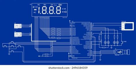 Vector Electrical Schematic Diagram Digital Usbinformation Stock Vector