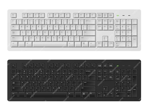 Premium Vector Keyboard White And Black Keyboard For Personal Computer Modern Pc Keypad For
