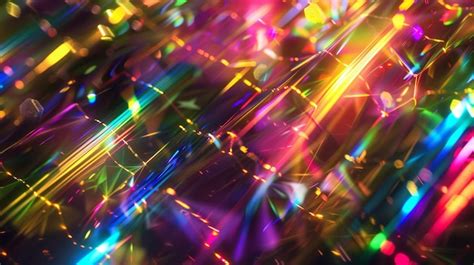 Premium Photo Colorful Light Refractions On A Holographic Surface