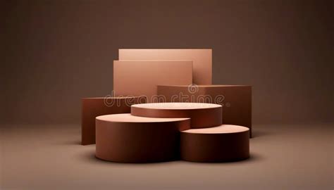 Artistic Arrangement Of Circular And Rectangular Forms In Earthy Hues Stock Illustration