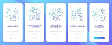 Motivating Clients To Give Feedback Blue Gradient Onboarding Mobile App Screen Walkthrough 5