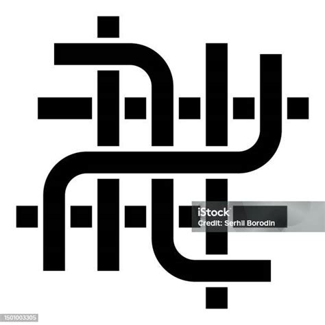 파이프 파이프 파이프 배관 튜브 그물 도관 아이콘 블랙 컬러 벡터 일러스트 레이션 이미지 플랫 스타일 0명에 대한 스톡 벡터 아트 및 기타 이미지 Istock