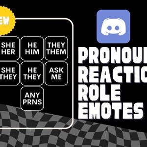 Pronoun Discord Reaction Role Emotes Pronoun Role Emotes Etsy