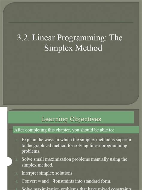 Chapter 32 Lpm Simplex Pdf Mathematical Optimization Linear