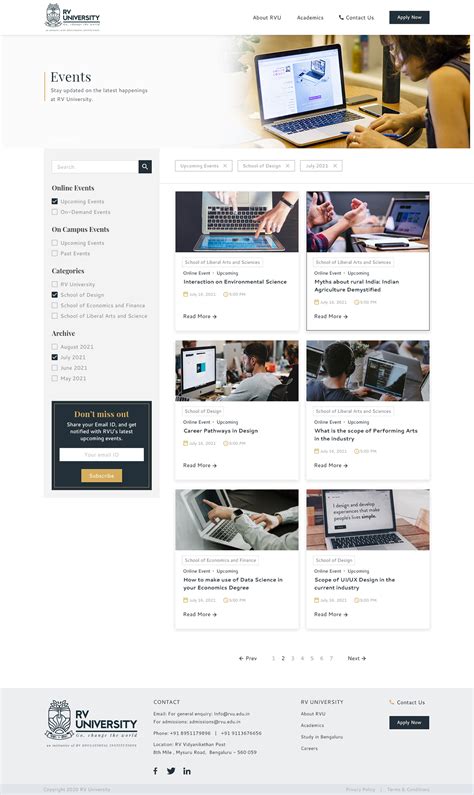 Rvuniversity Uiux Web Design Behance