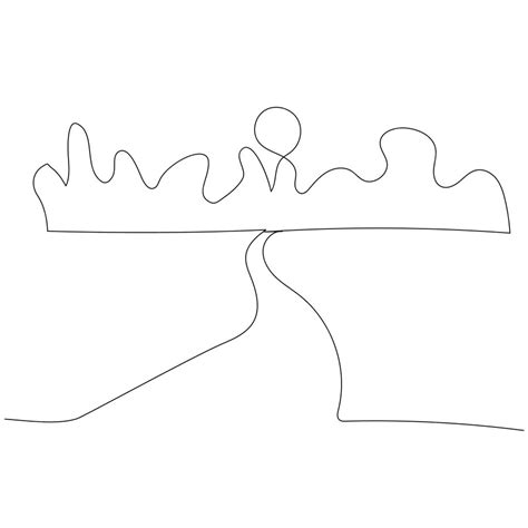 Premium Vector Vector Isolated Single Line Drawing Continuous Landscape