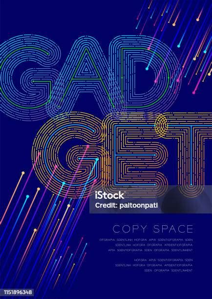 가젯 큰 텍스트 점과 대시 라인 패턴 레이어 오버레이 포스터 배너 또는 전단지 템플릿 레이아웃 디자인 그림 복사 공간 파란색