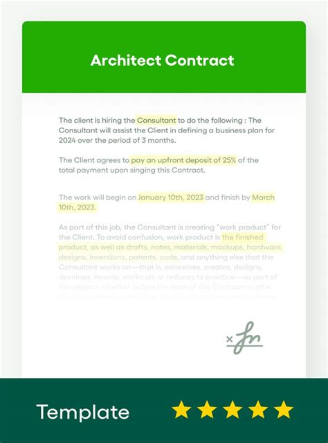 Free Architect Contract Template 2023 Bonsai Bonsai