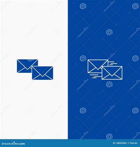 Mail Reply Forward Business Correspondence Letter Line And Glyph Solid Icon Blue Banner