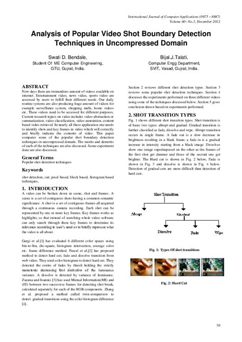 Pdf Analysis Of Popular Video Shot Boundary Detection Techniques In