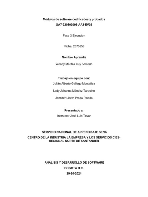 Ga7 220501096 Aa2 Ev02 Módulos Del Software Codificados Y Probados Pdf Redes Internet Y Web