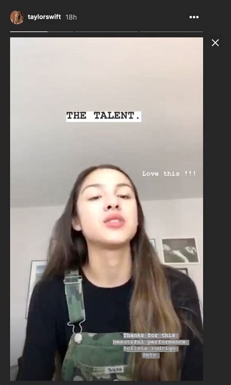 Olivia Rodrigo On Taylor Swifts Instagram Story Go Nini Scrolller
