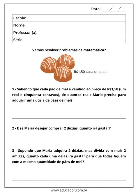 Problemas De Matemática Para 3º Ano Educador