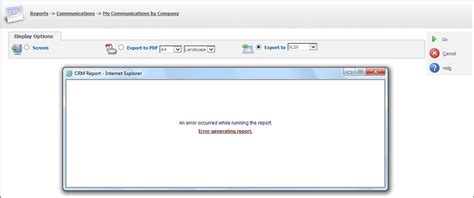 Error Exporting Reports To Excel In Crm Part 3 Sage Crm Tips