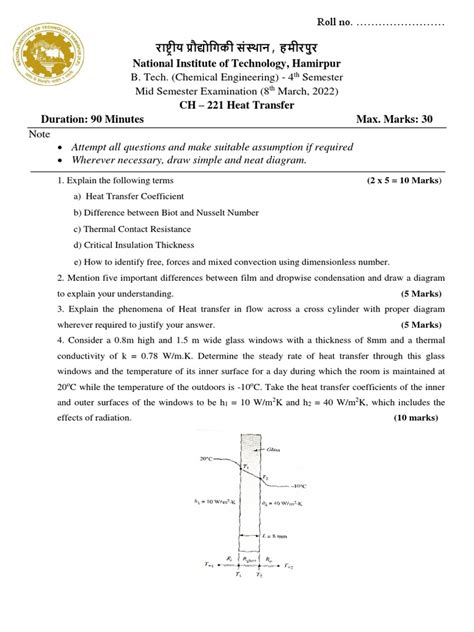 Ht Mid Sem Question Pdf