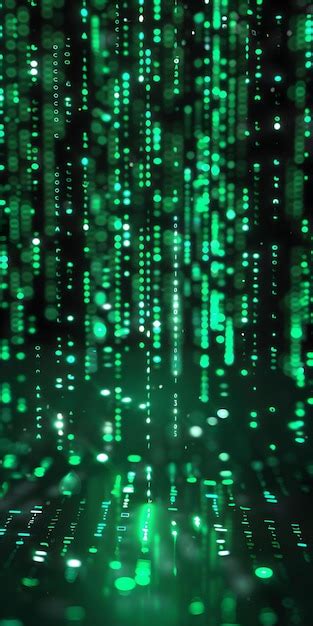 Digital Code Matrix Glow Premium Ai Generated Image