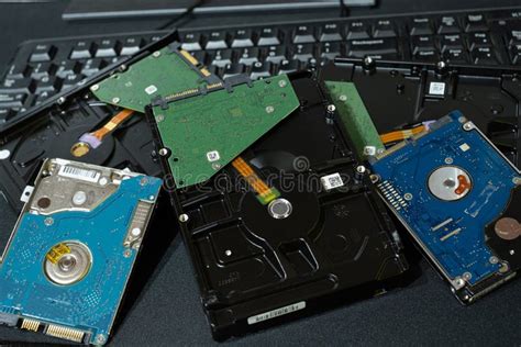 Pile Of Hdd Storage Devices Computer Components Hi Tech Parts Shortage Stock Photo Image Of