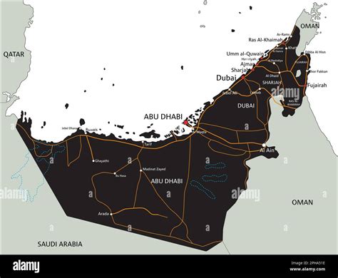 Detailed Clear Large Road Map Of United Arab Emirates United Arab