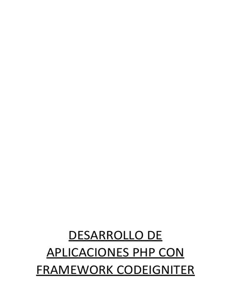 Framework Codeigniter Pdf Modelo Vista Controlador Marco De Software