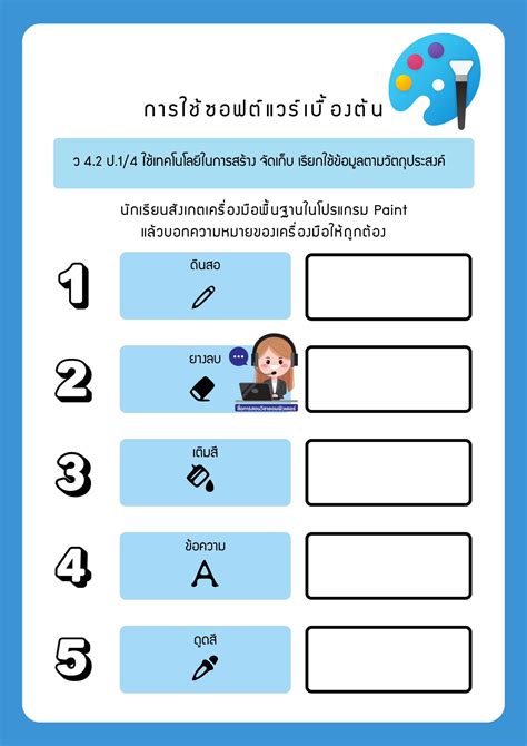 สื่อการสอนวิชาคอมพิวเตอร์ [ ใบงาน Worksheet ] 🌹 ⭐️ เทคโนโลยี ป 1 ปีการศึกษา 2568 👉 การใช้