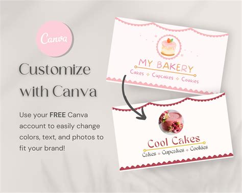 Bakery Business Card With Qr Code Editable Cake Business Card Etsy