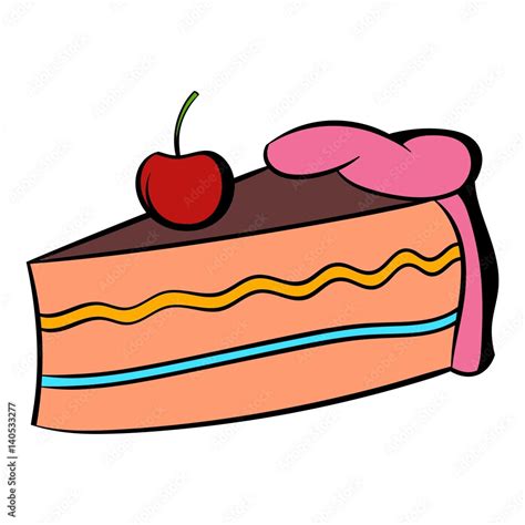 Piece Of Cake Icon Cartoon Stock Vector Adobe Stock