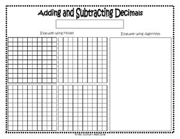 Adding And Subtracting Decimals Work Mat By Miss Cochran S Math Zone