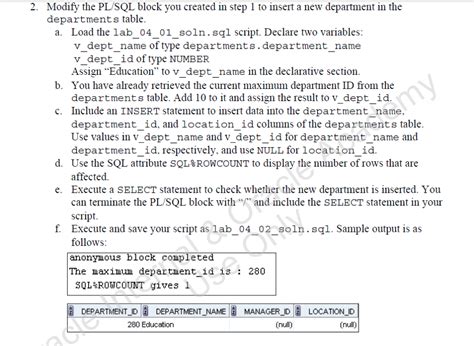 1 Create A PL SQL Block That Selects The Maximum Chegg Com