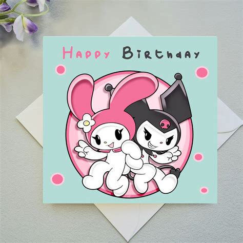 Kuromi Hello Kitty My Melody Card Birthday Card Birthday Inspired