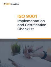 ISO 9001 Implementation Checklist For Success Course Hero ISO 9001 Implementation Checklist For Success Course Hero
