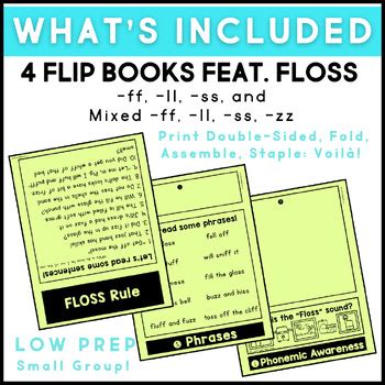 Phonics Flip Books Structured Literacy Interactive Floss Words