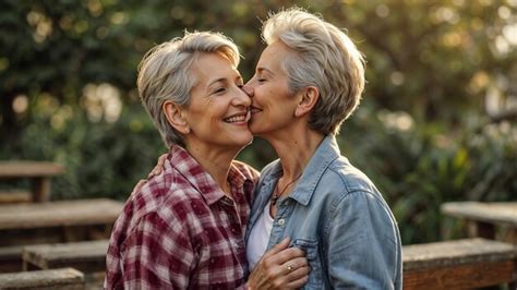 Premium Photo Love And Complicity Older Lesbian Couple Enjoying The