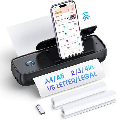 Amazon Com Portable Printer With Phone Holder Thermal Wireless Bluetooth Mini Inkless Printer