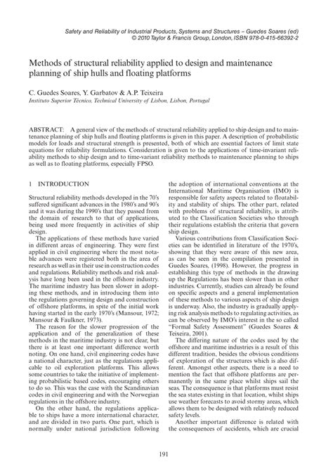Pdf Methods Of Structural Reliability Applied To Design And Maintenance Planning Of Ship Hulls