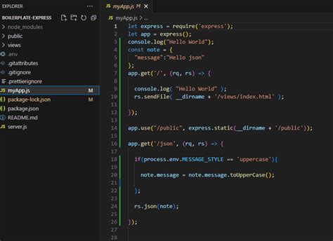 basic node and express use the env file javascript the