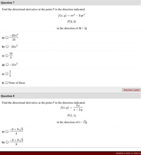 Solved Find The Directional Derivative At The Point P In The