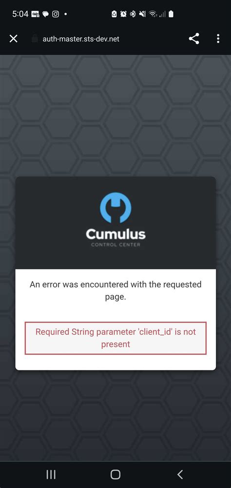 Required String Parameter Clientid Is Not Present Error During