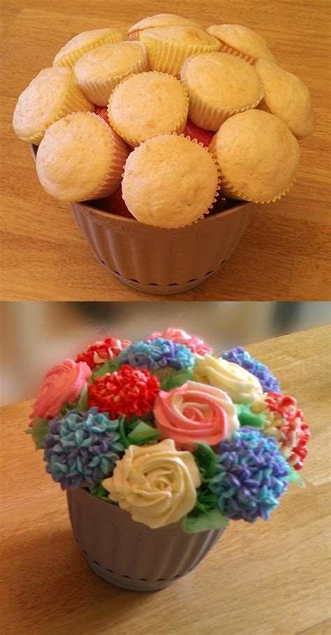 8 Diy Flower Cupcake Bouquet In Pot Tutorials Artofit