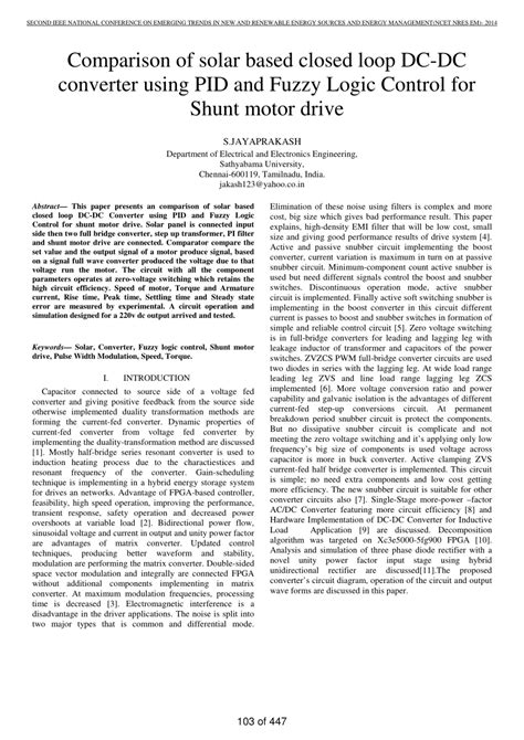 Pdf Comparison Of Solar Based Closed Loop Dc Dc Converter Using Pid