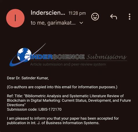 Mansi Bansal On Linkedin Accepted Scopusindexed Bibliometric