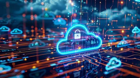 Premium Photo Secure Cloud Computing Concept On Digital Interface
