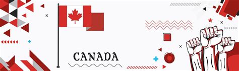 캐나다 국기 국경일 배너 디자인 그림 깃발 배경 프리미엄 벡터