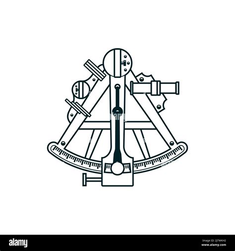 Sextant Ship Navigation And Nautical Astrolabe Marine Tool Vector