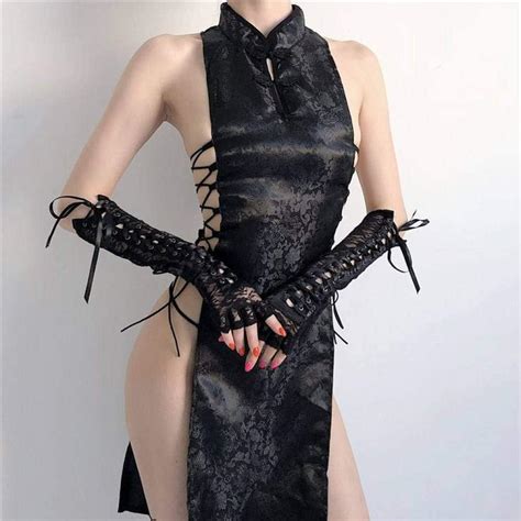 Danwjdp Sexy Lingerie Set Chinese Qipao Classic Women Satin Cheongsam Lingerie Party Dresses