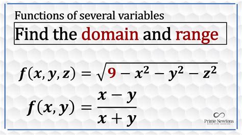 domain range of functions of several variables youtube