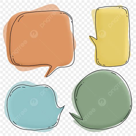 라인 아트가 있는 빈 말풍선 일러스트 손으로 그린 스티커 말풍선 대화 상자 만화 거품 Png 일러스트 및 Psd 이미지 무료 다운로드 Pngtree