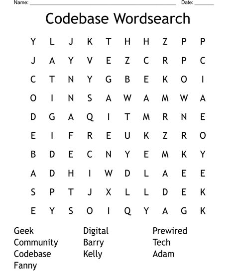 Codebase Wordsearch Wordmint