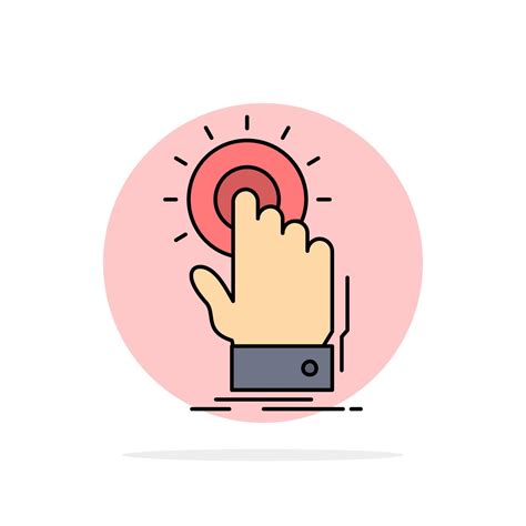 Touch Click Hand On Start Flat Color Icon Vector 19175469 Vector Art At Vecteezy