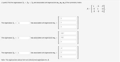 point Find the eigenvalues λ